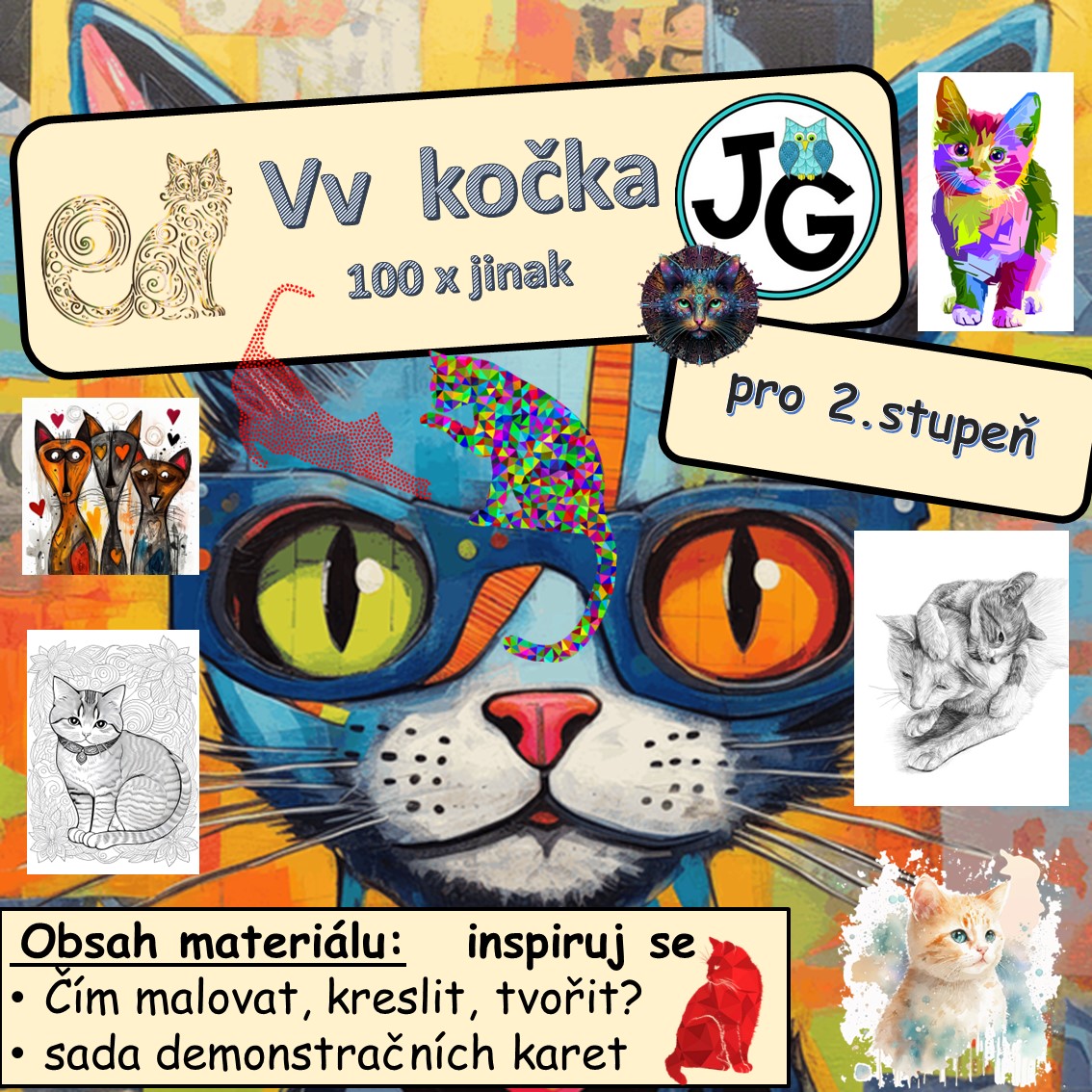 VV kočka 100x jinak - Výtvarná výchova | UčiteléUčitelům.cz